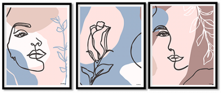 Line art set of 3 - Framed Wall Art, Wall Décor, Paintings, Wall ...