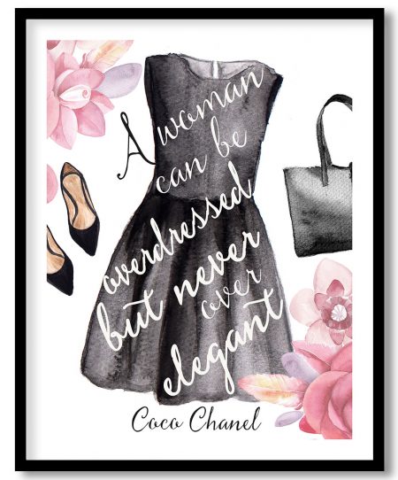 Coco Chanel Quote Chanel Art Inspirational Motivational Poster Coco ...