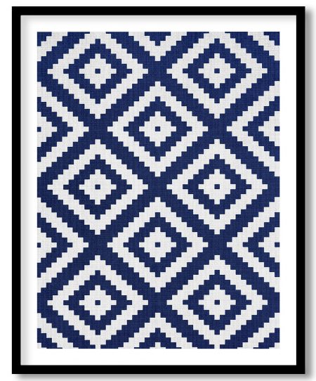 Aztec Print, Western Art Decor, Mexican Rug, Mexico, Tribal, Red Blue ...