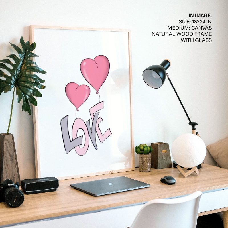 Love Wall Hanging, Love Print, Love Heart Poster, Valentines framed art ...