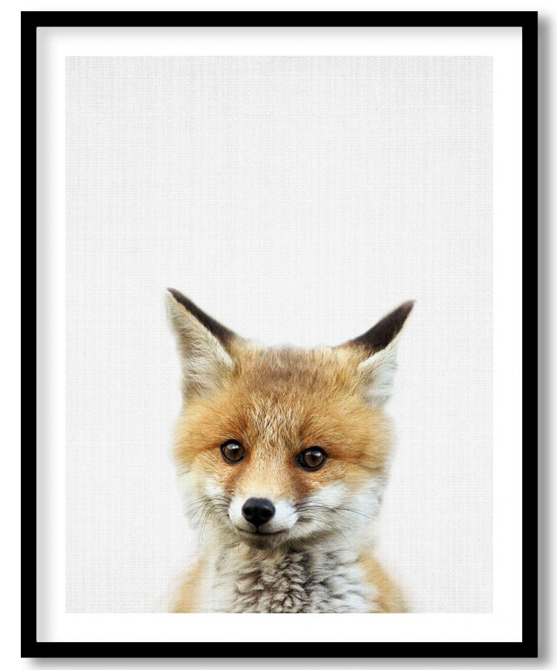 Baby Fox Print, Baby Animal Poster, Woodlands Nursery Decor, Minimalist ...