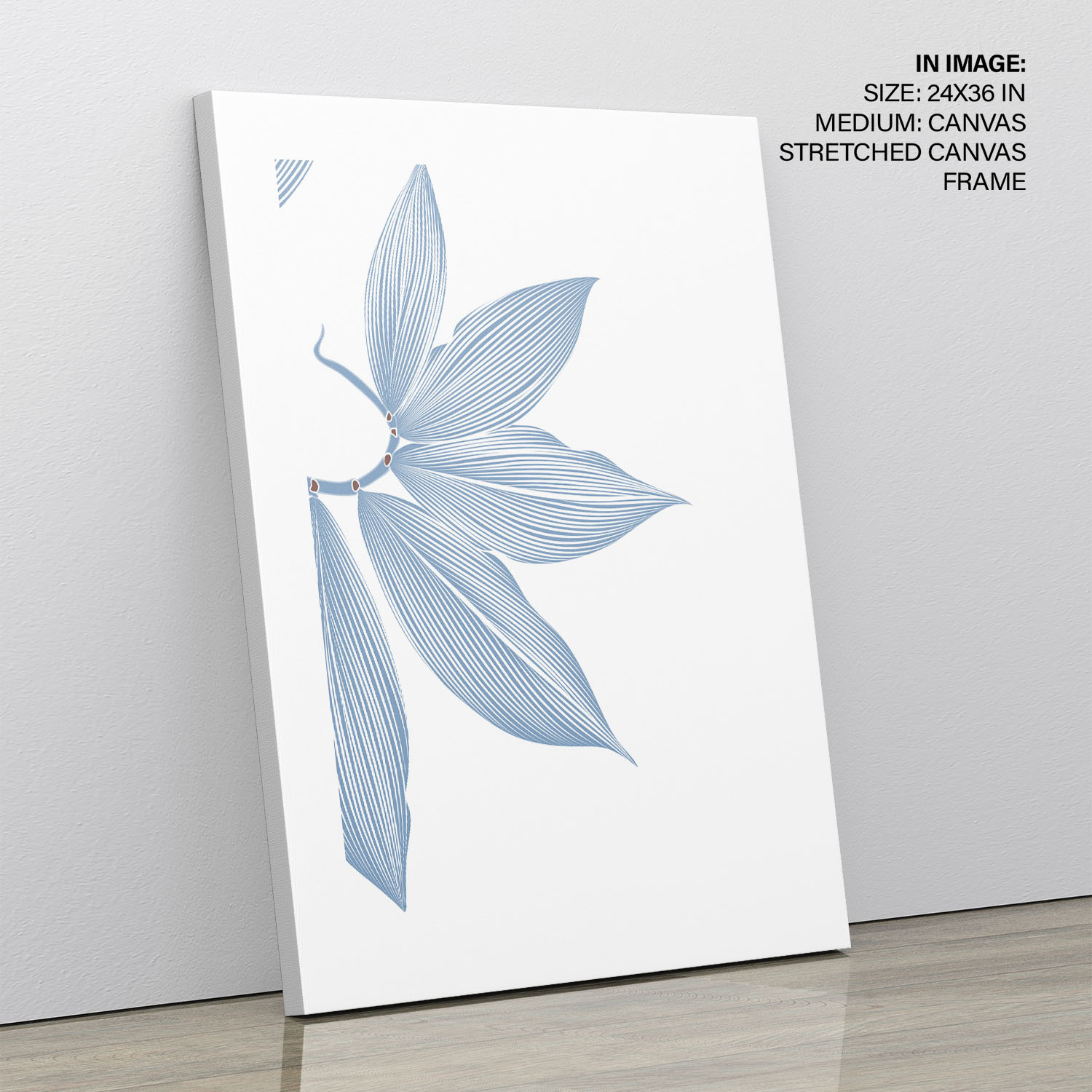 Blue flower line art - Wall Art Decor, Framed Painting, Home Decor ...