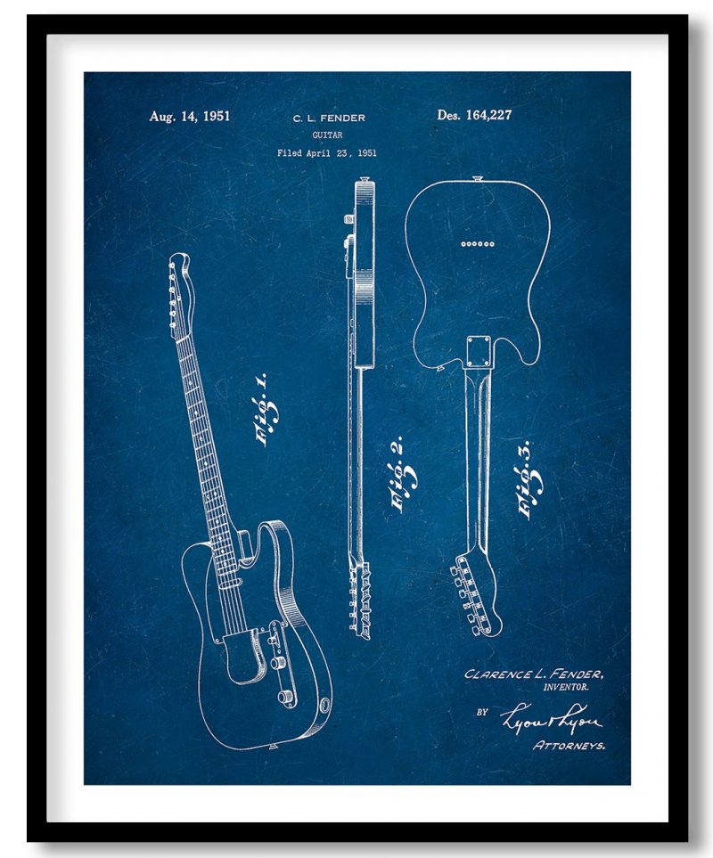 Fender guitar 1951 blueprint - Wall Art, Hanging Wall Decor, Home Decor ...