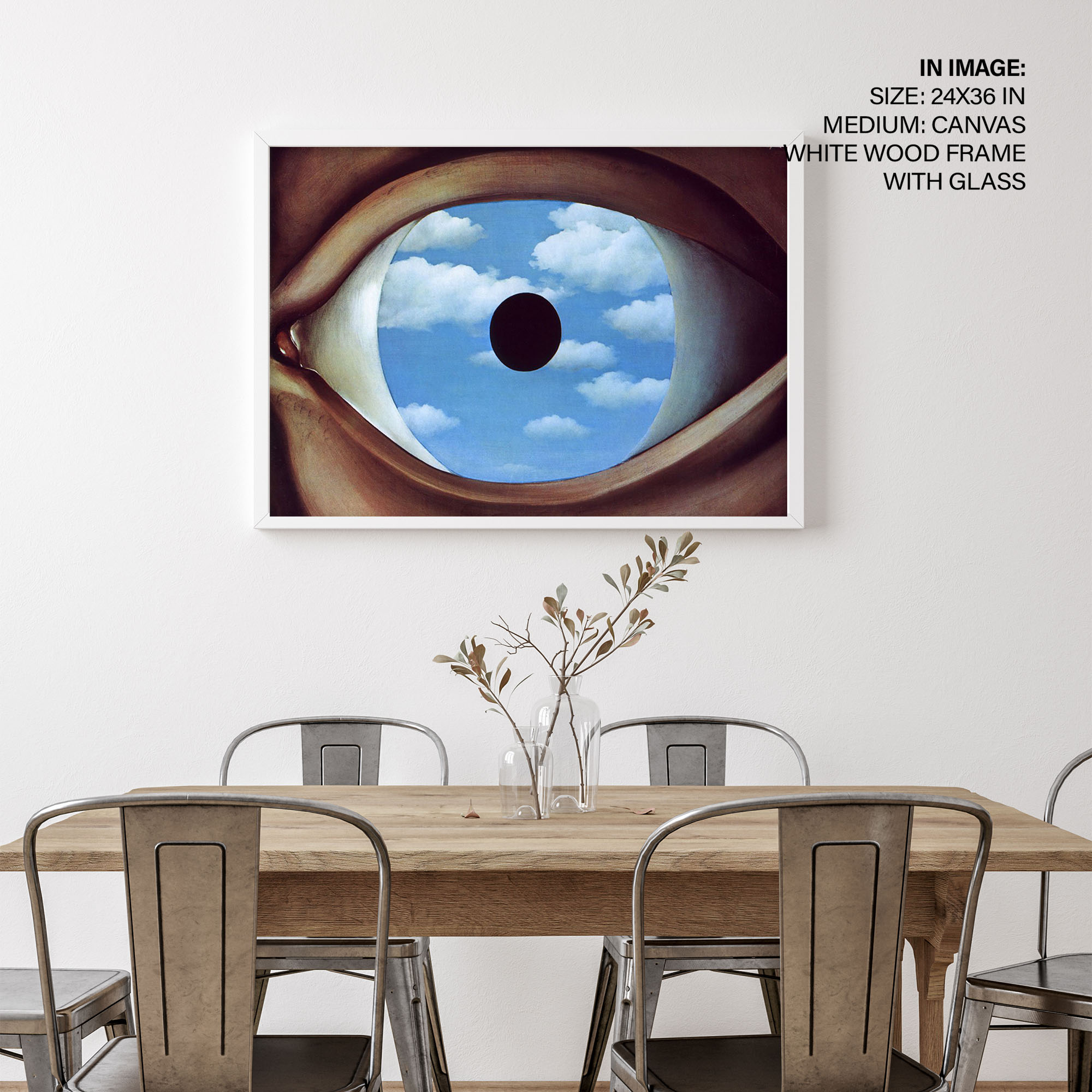 The false mirror by Rene Magritte (1928) - Framed Wall Art, Wall Décor ...