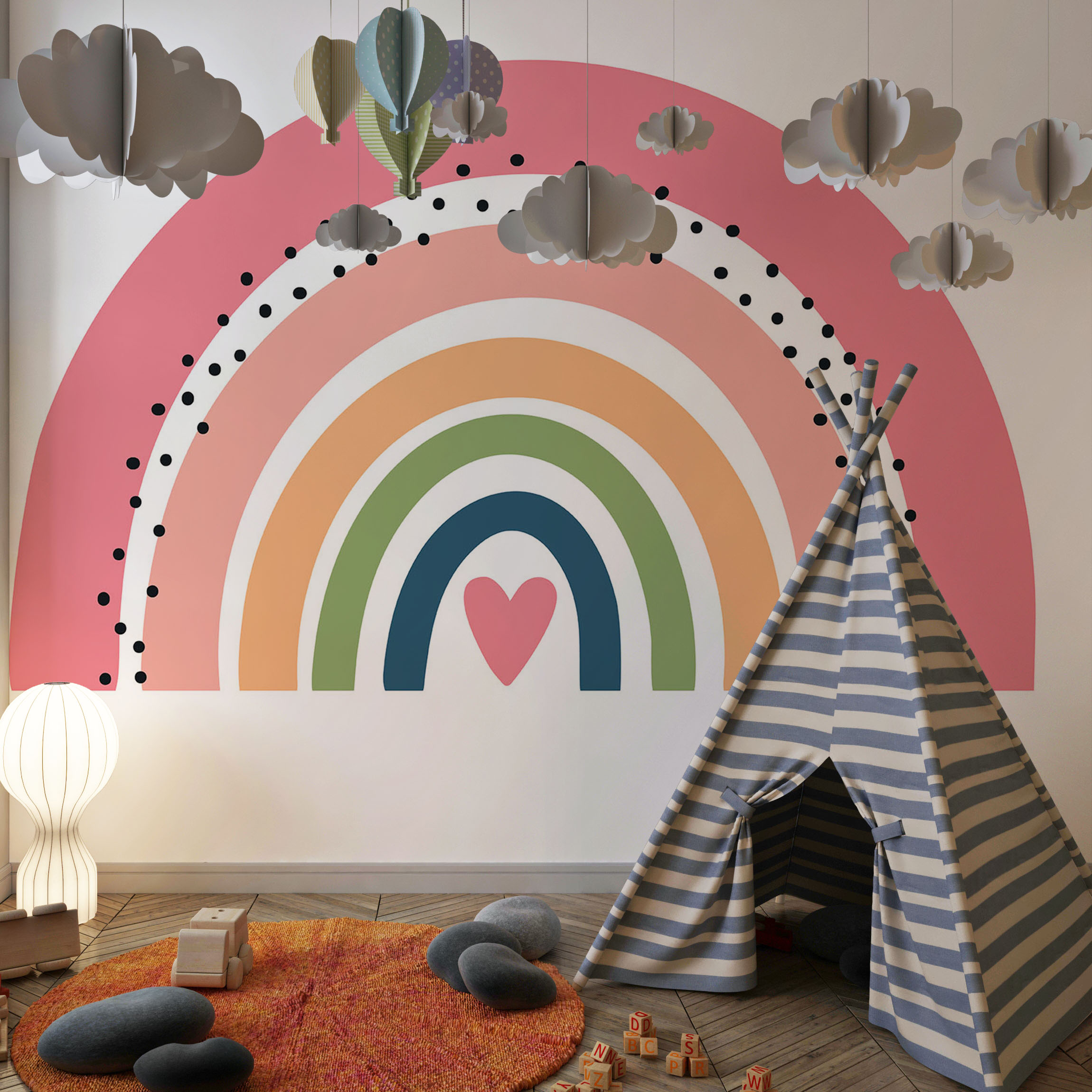 Cute colorful kids rainbow - Wall Murals, Wall Paper Decor, Home Decor ...