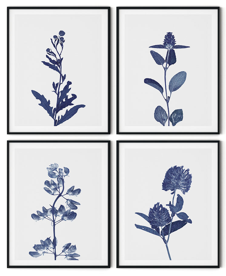 Art & Collectibles Original Blue Single Flower Drawing Floral Wall Art ...