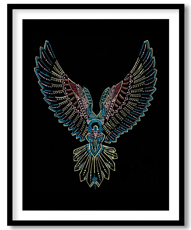 Abstract line drawing geometrical eagle - Framed Wall Art, Wall Décor ...