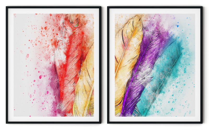 Set of 2 ferns - Wall Art Decor, Framed Painting, Home Decor - BestOfBharat
