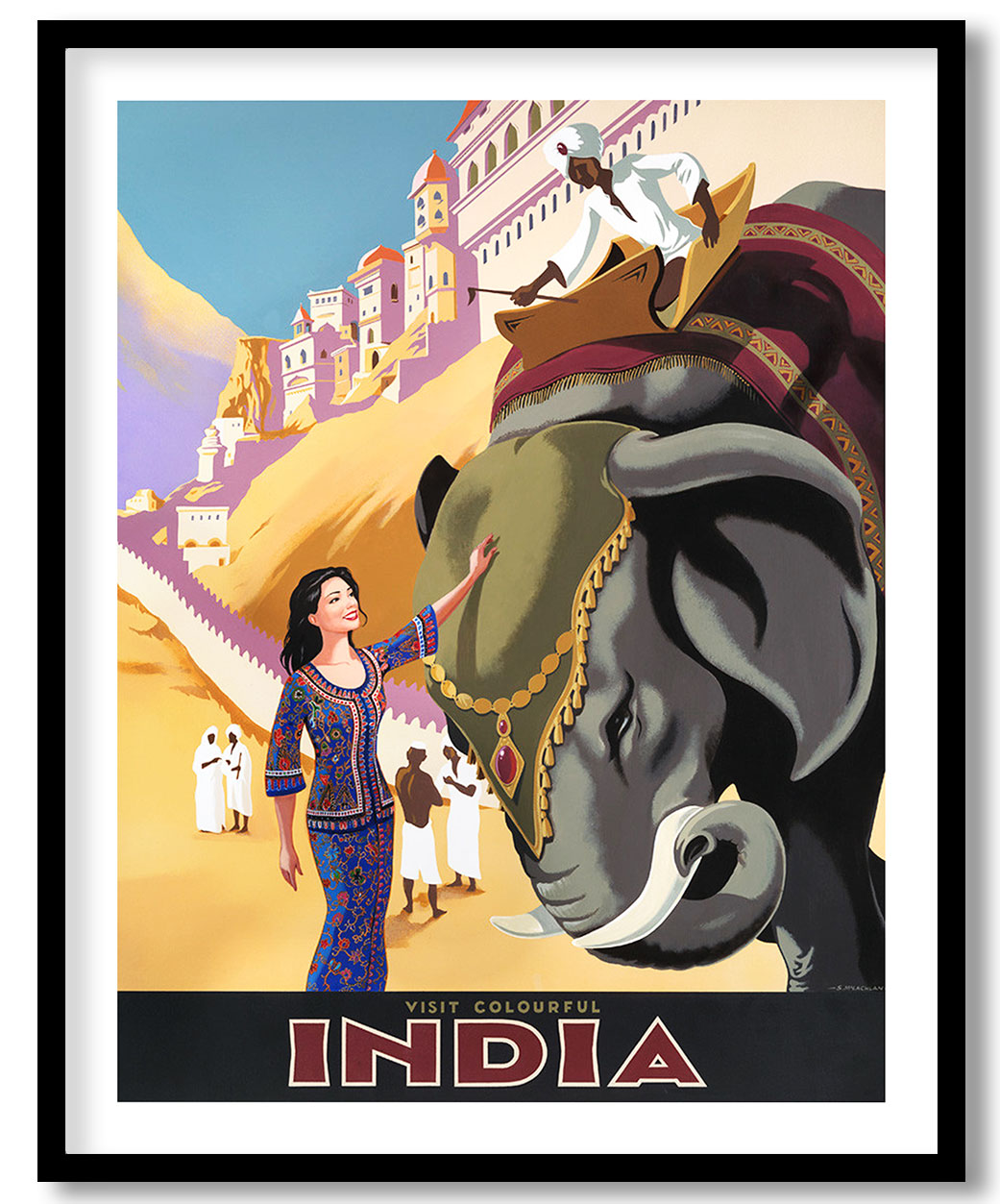 Amer, Rajasthan, India - Vintage travel poster - Wall Art, Hanging Wall ...