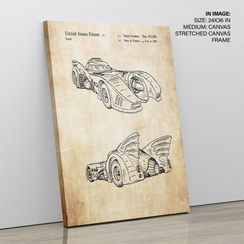 Batman batmobile 1990 vintage - Framed Wall Art, Wall Décor, Paintings ...