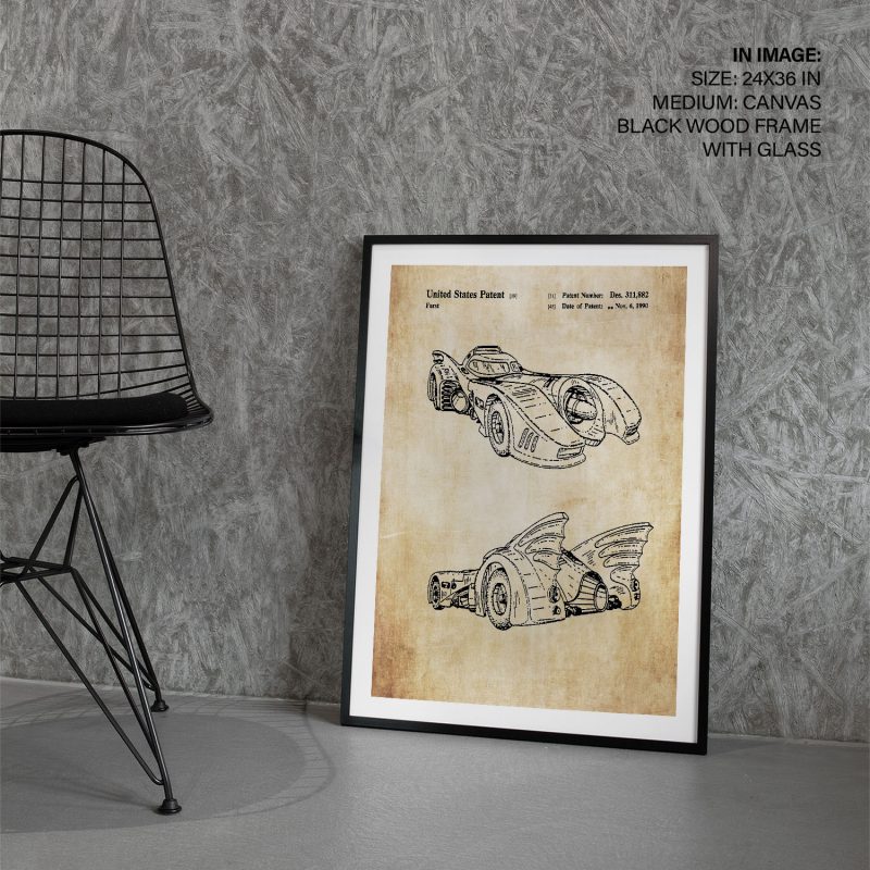 Batman batmobile 1990 vintage - Framed Wall Art, Wall Décor, Paintings ...
