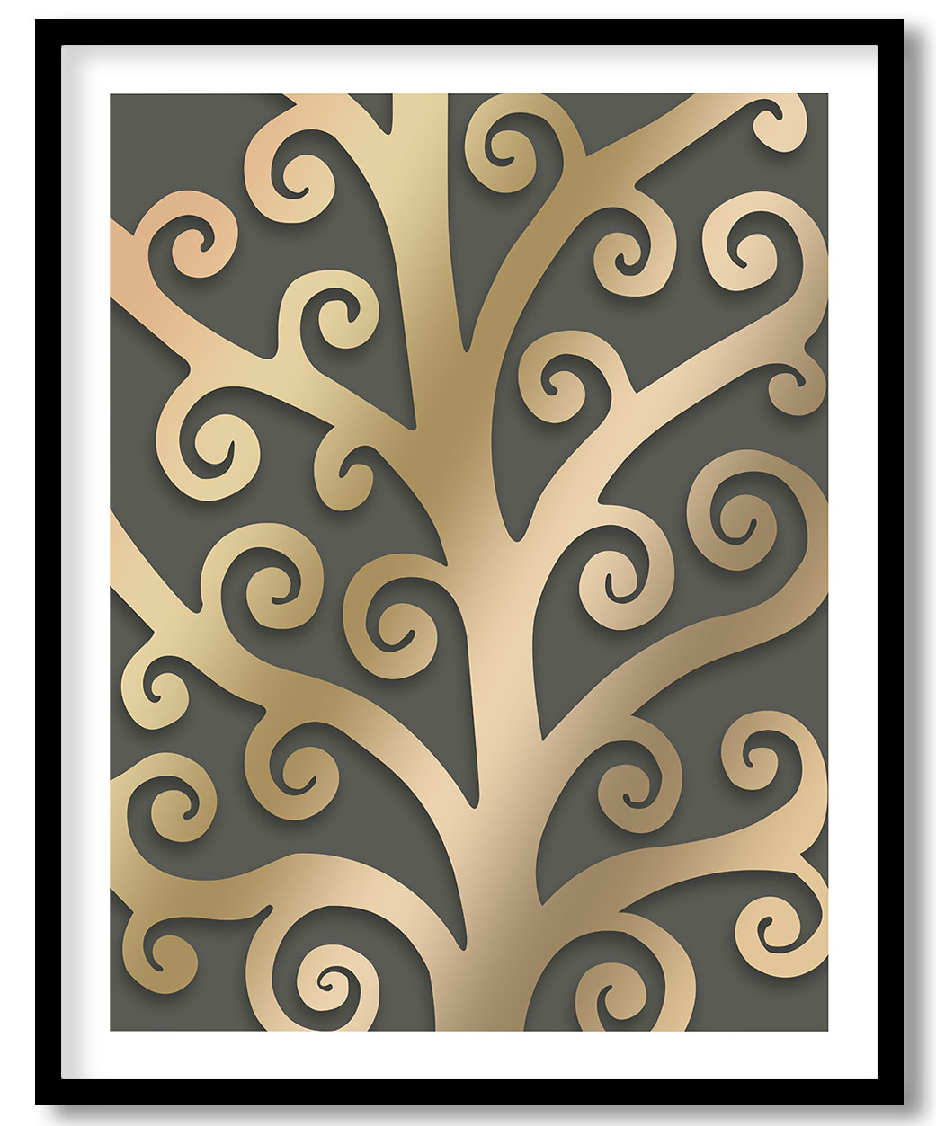 Abstract golden tree branch - Wall Art, Hanging Wall Decor, Home Decor ...