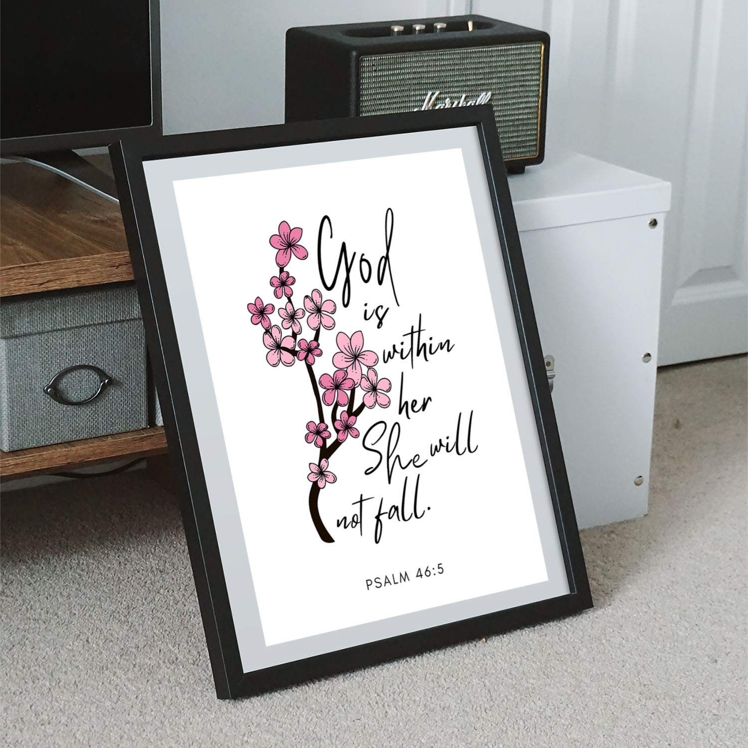 PSALM 46:5 Bible Verse - Framed Wall Art, Wall Décor, Paintings, Wall ...