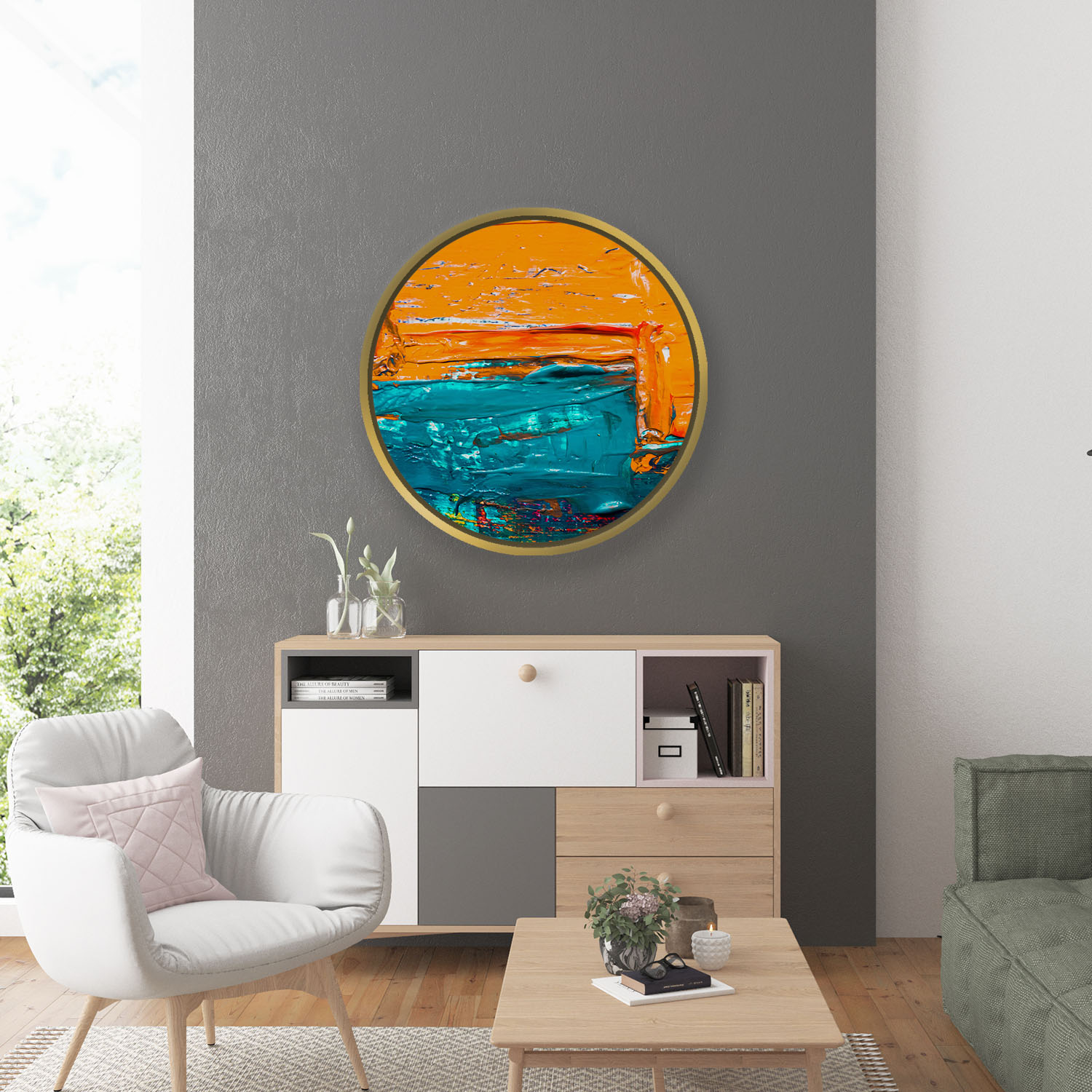 Chromatic abstract – Circular Wooden Frames - Framed Wall Art, Wall ...