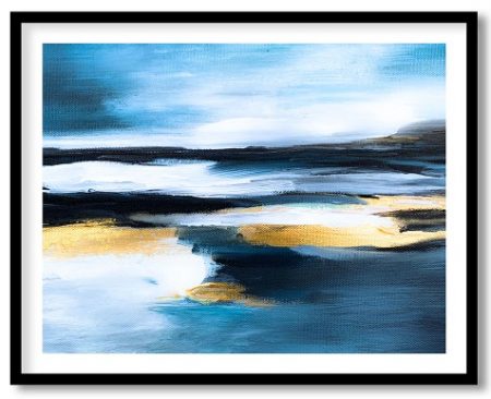 Abstract river landscape painting - Wall Art Decor, Framed Painting ...