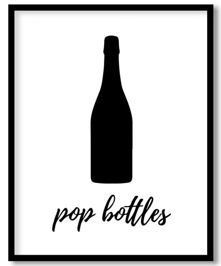 Pop Bottles bottle illustration – Bar Poster, Cocktails, Framed Wall ...