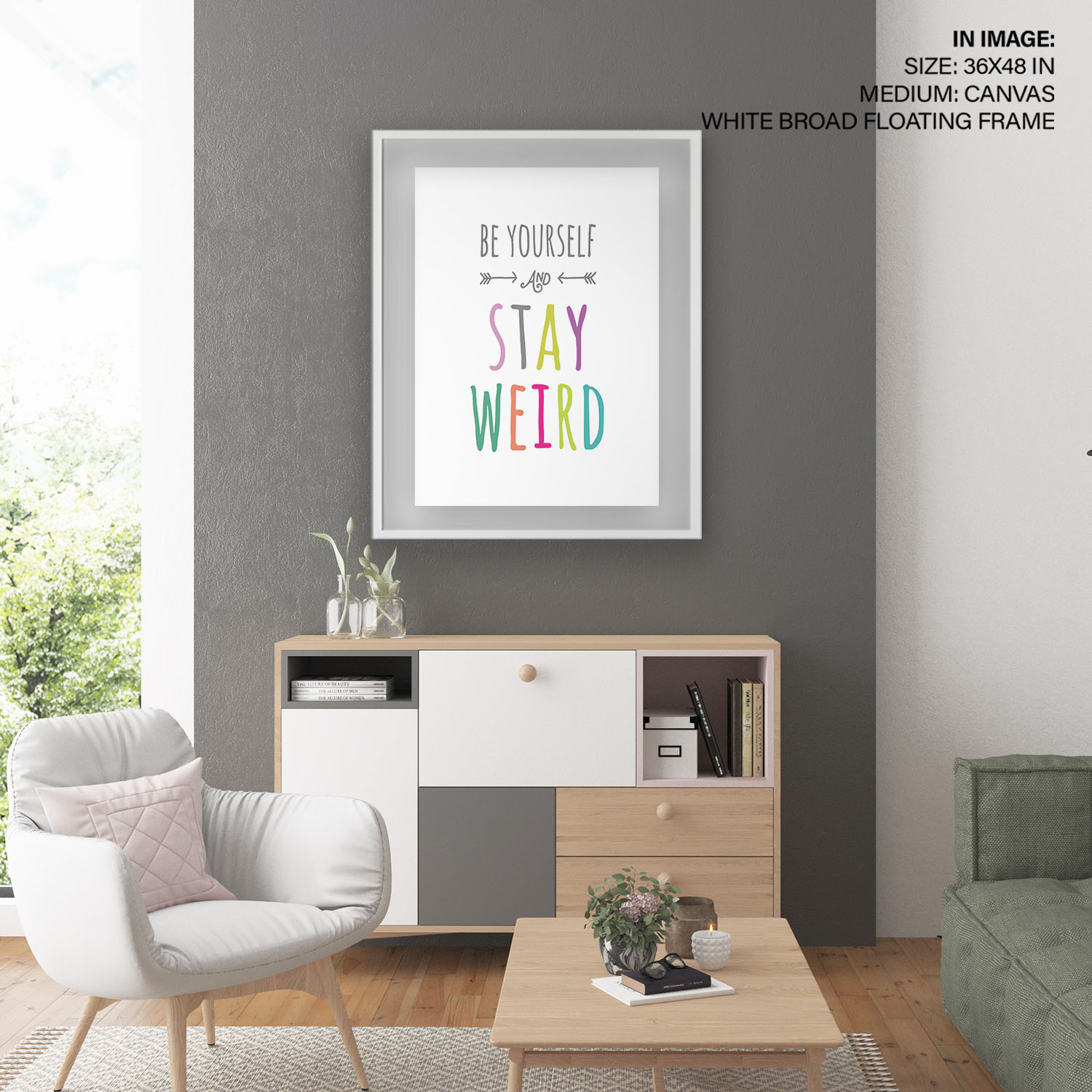 Be yourself, stay weird framed art, inspirational quote, motivational ...