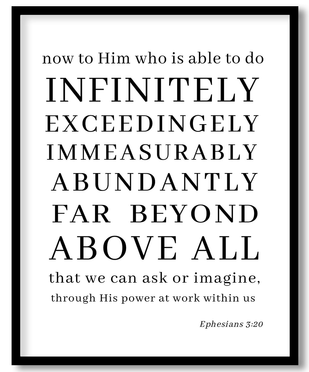Ephesians 3:20 | Now To Him Who Is Able | Framed Art | Faith Wall Decor ...