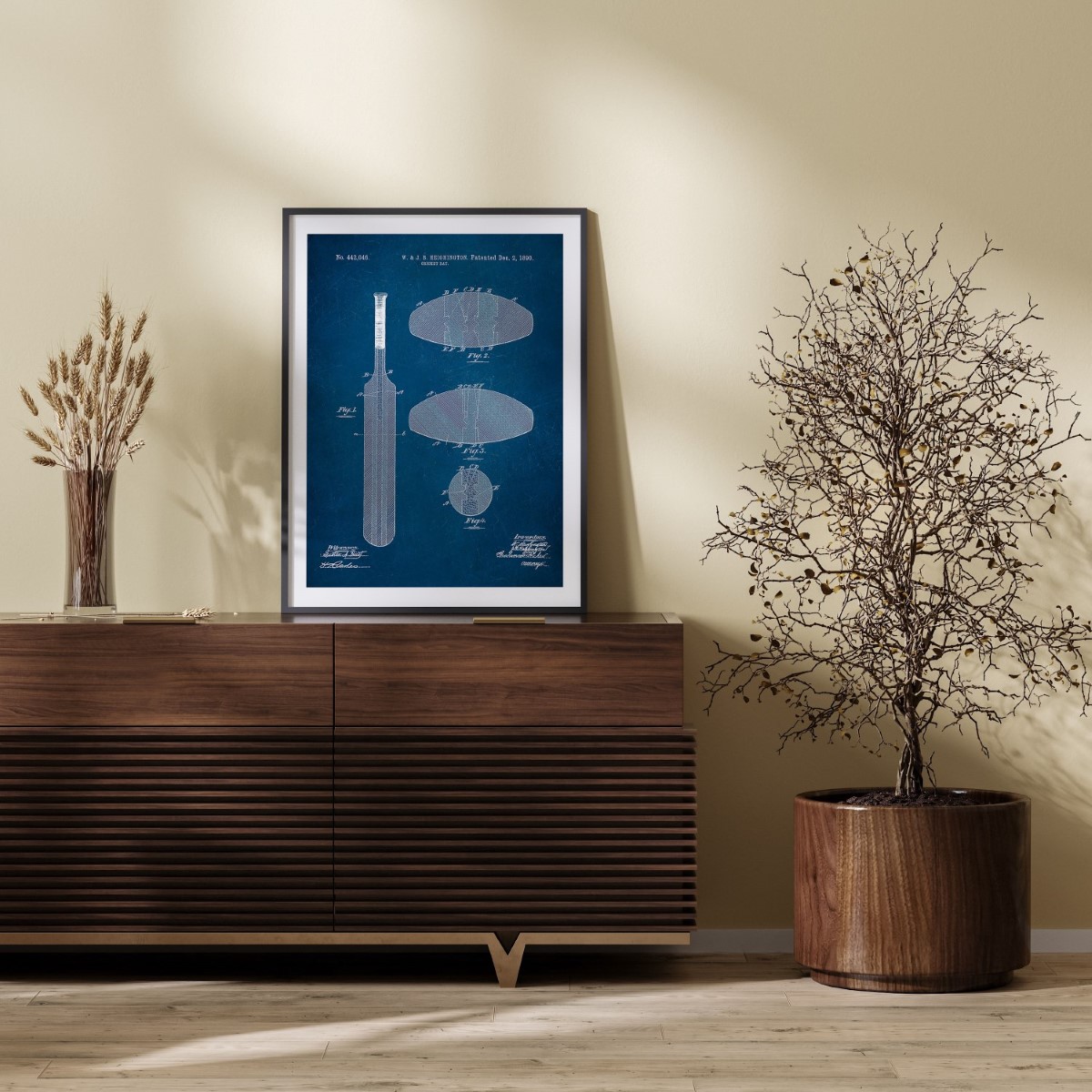 Cricket bat 1890 blueprint - Framed Wall Art, Wall Décor, Paintings ...