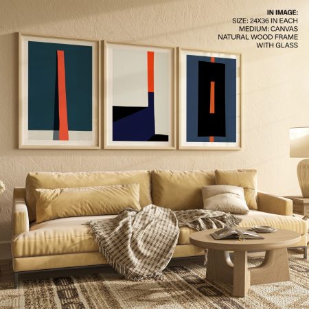 Set of 3 colorful abstract - Framed Wall Art, Wall Décor, Paintings ...