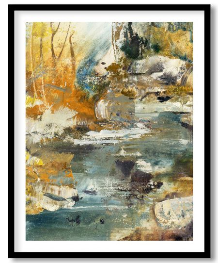 Abstract river landscape painting - Wall Art Decor, Framed Painting ...