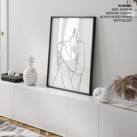 Line drawing sitting women - Framed Wall Art, Wall Décor, Paintings ...
