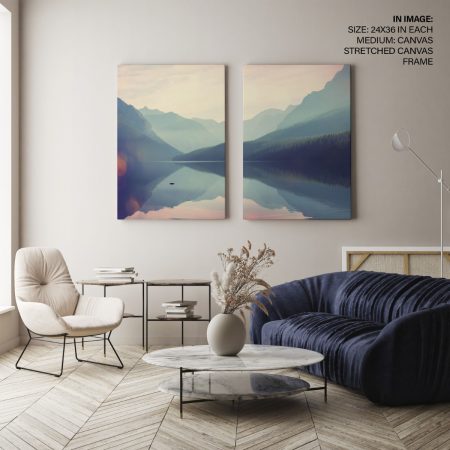 Set of 2 landscape mountain - Framed Wall Art, Wall Décor, Paintings ...