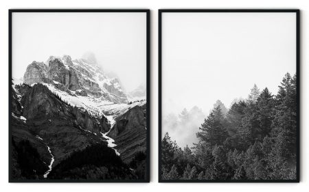 Set of 2 landscape mountain - Framed Wall Art, Wall Décor, Paintings ...