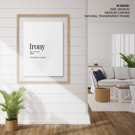 Irony - Funny Dictionary Definition Wall - Witty series - Framed poster ...