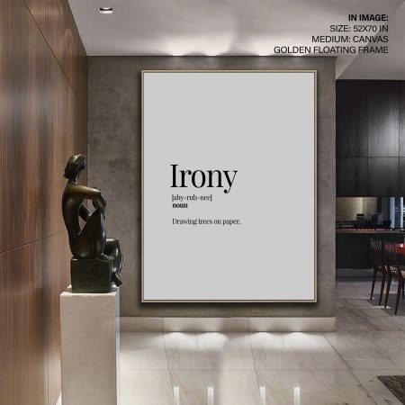 Irony - Funny Dictionary Definition Wall - Witty series - Framed poster ...