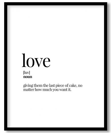 Love – Funny Dictionary Definition – Family series – Wall Decor, Framed ...