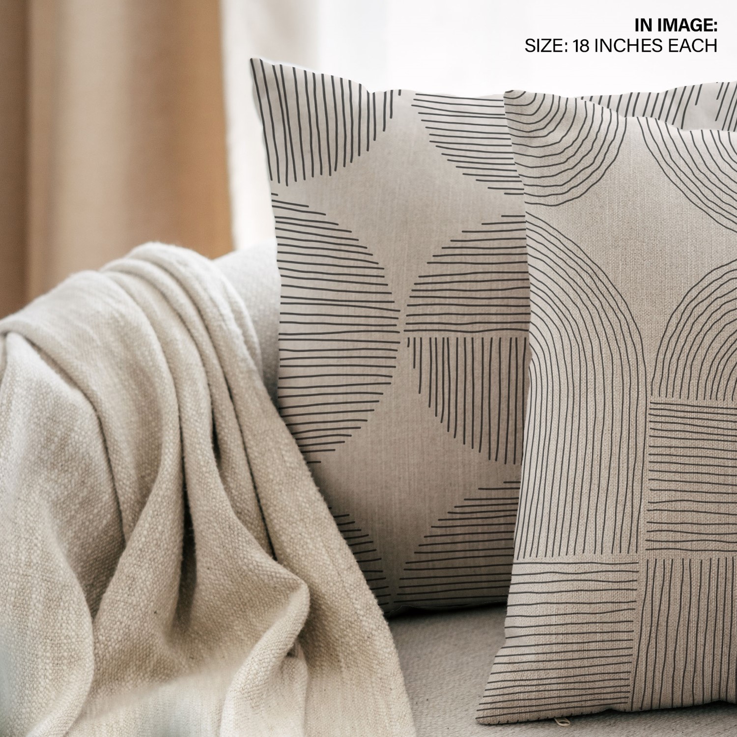Throw Pillow Cushion Covers - Set of 2 geometric scandinavian outline ...