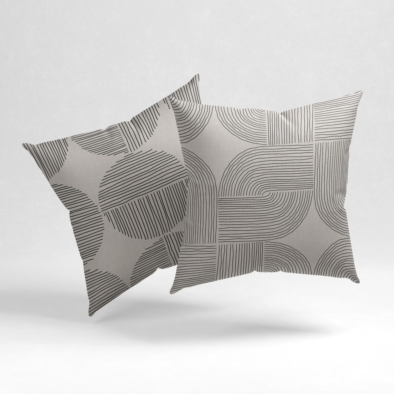 Throw Pillow Cushion Covers - Set of 2 geometric scandinavian outline ...