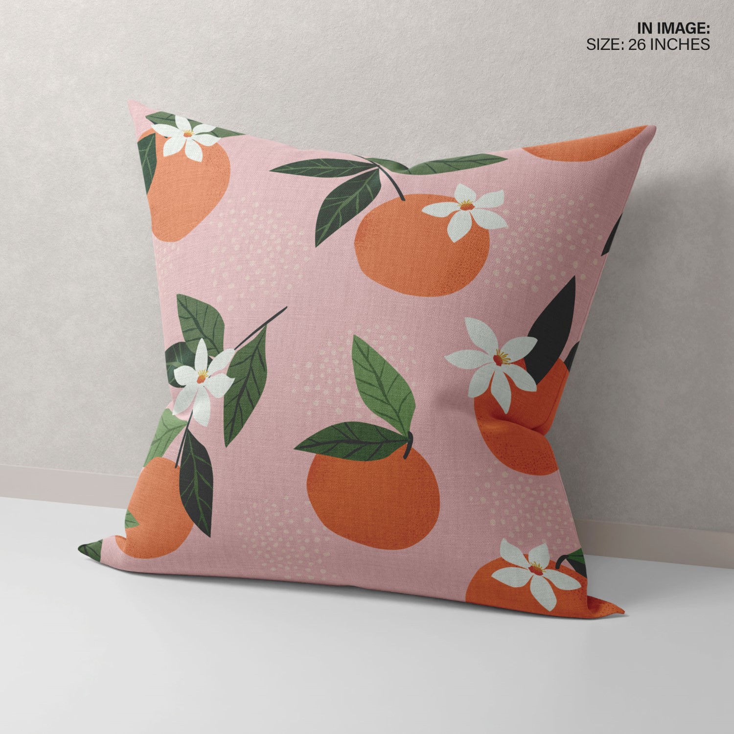 Throw Pillow Cushion Covers - Set of 2 tangerine botanical pattern ...