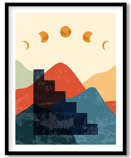 Set of 3 triangular geometric abstract - Wall Art Decor, Framed ...