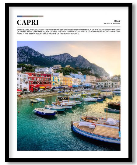 Capri, Italy pantone poster - BestOfBharat