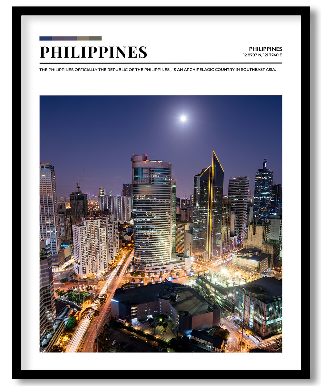 Philippines, Philippines pantone poster - BestOfBharat