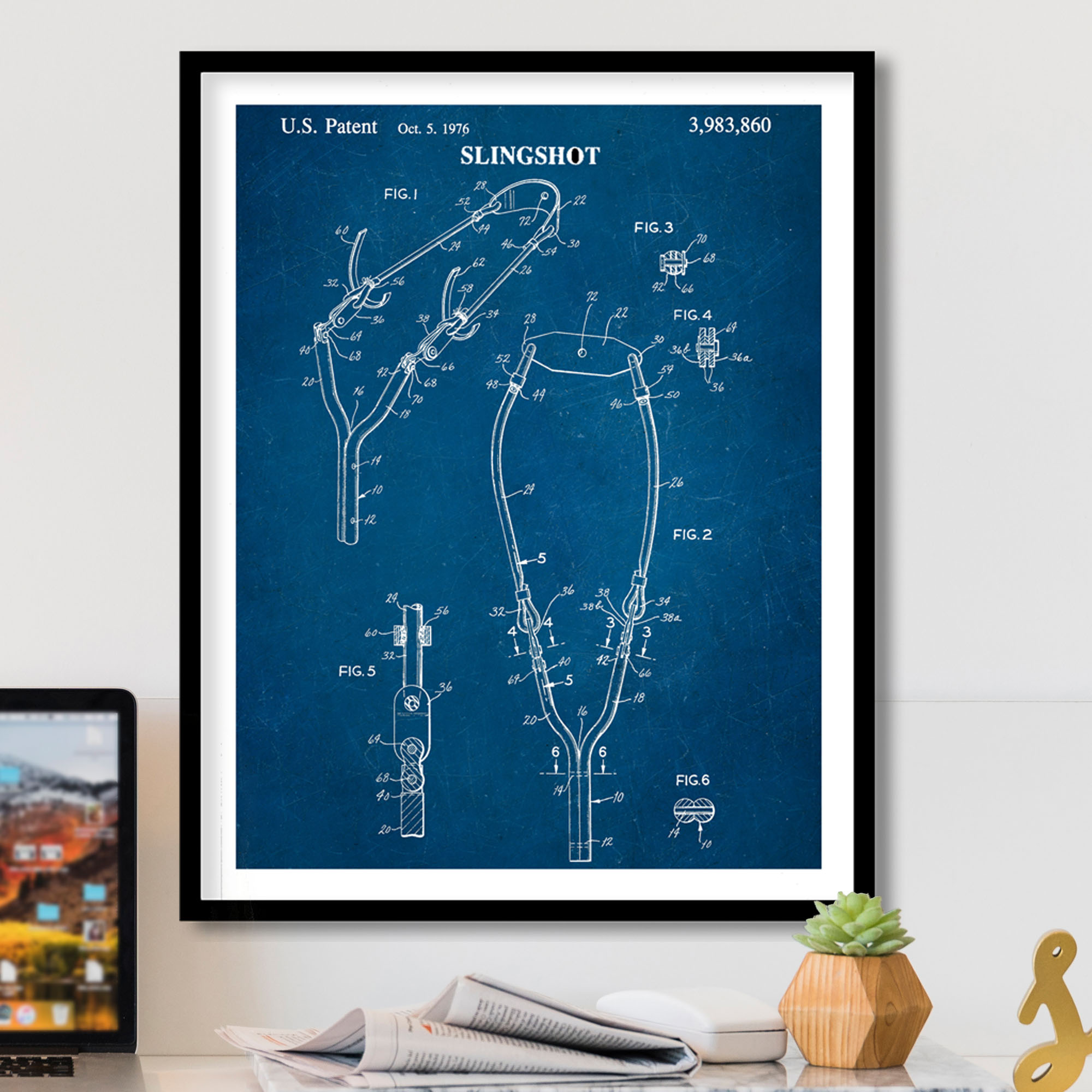 Slingshot 1976 blue - Wall Art, Hanging Wall Decor, Home Decor ...
