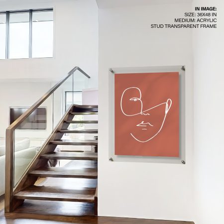 Abstract burnt orange line drawing face - Wall Art - 10+ Sizes, 50 ...