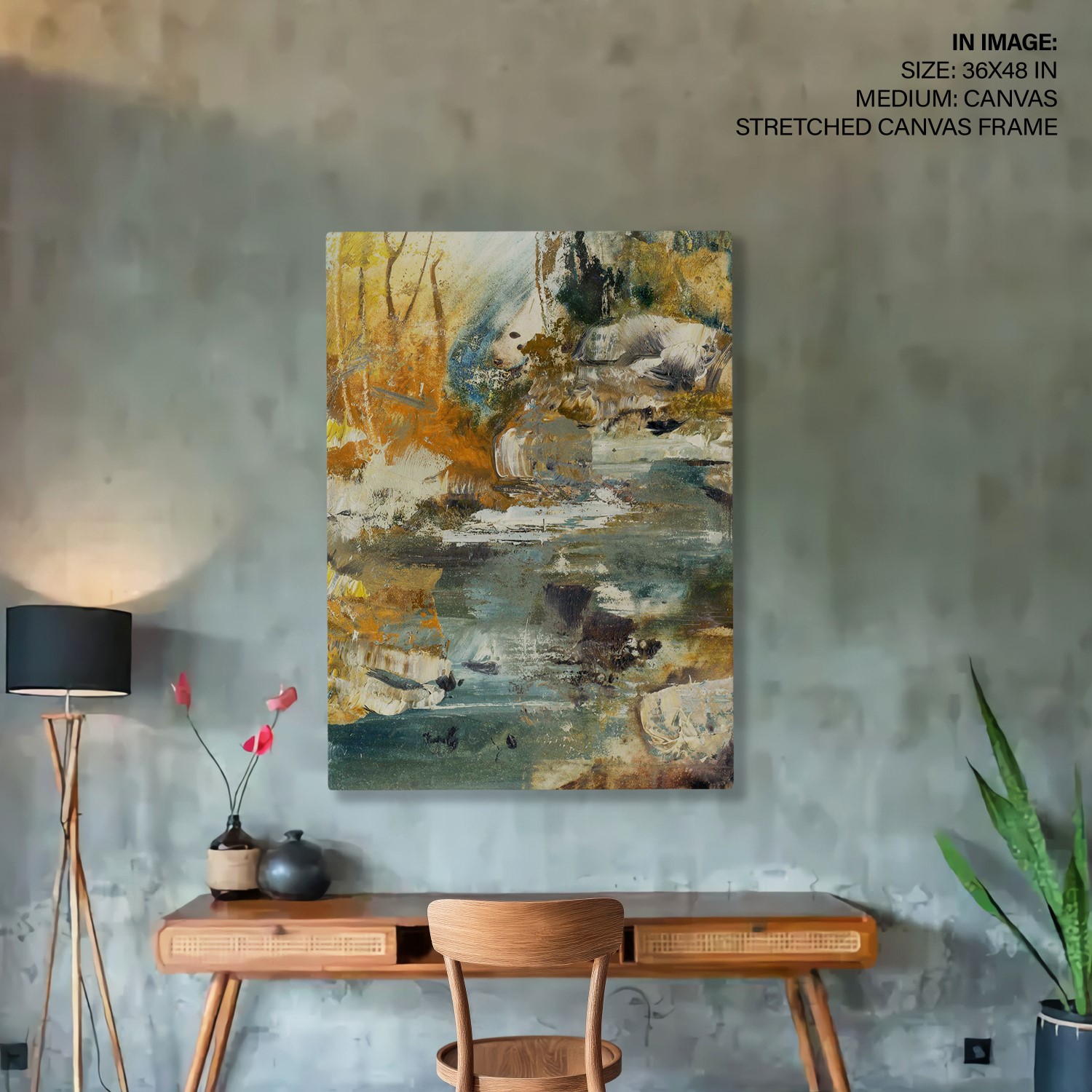 Abstract river landscape painting - Wall Art - 10+ Sizes, 50+ Frames ...