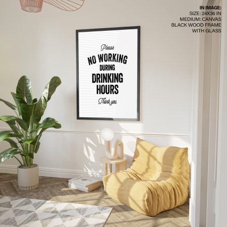 Bar cart art, No working during drinking hours, Saloon sign, Bar decor ...