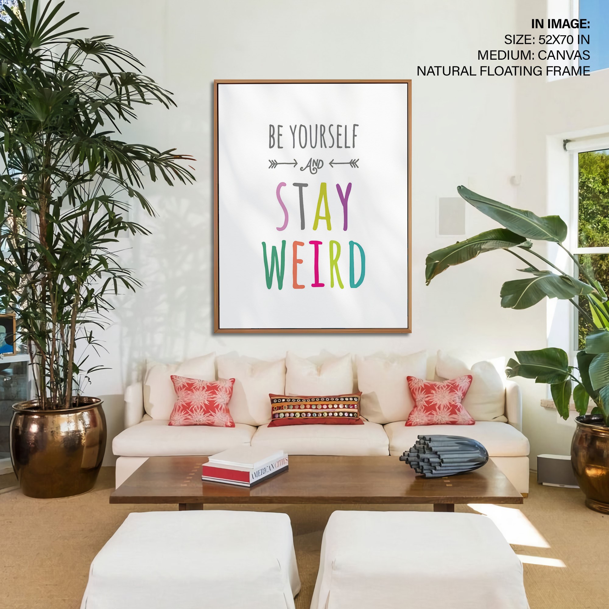 Be yourself, stay weird framed art, inspirational quote, motivational ...
