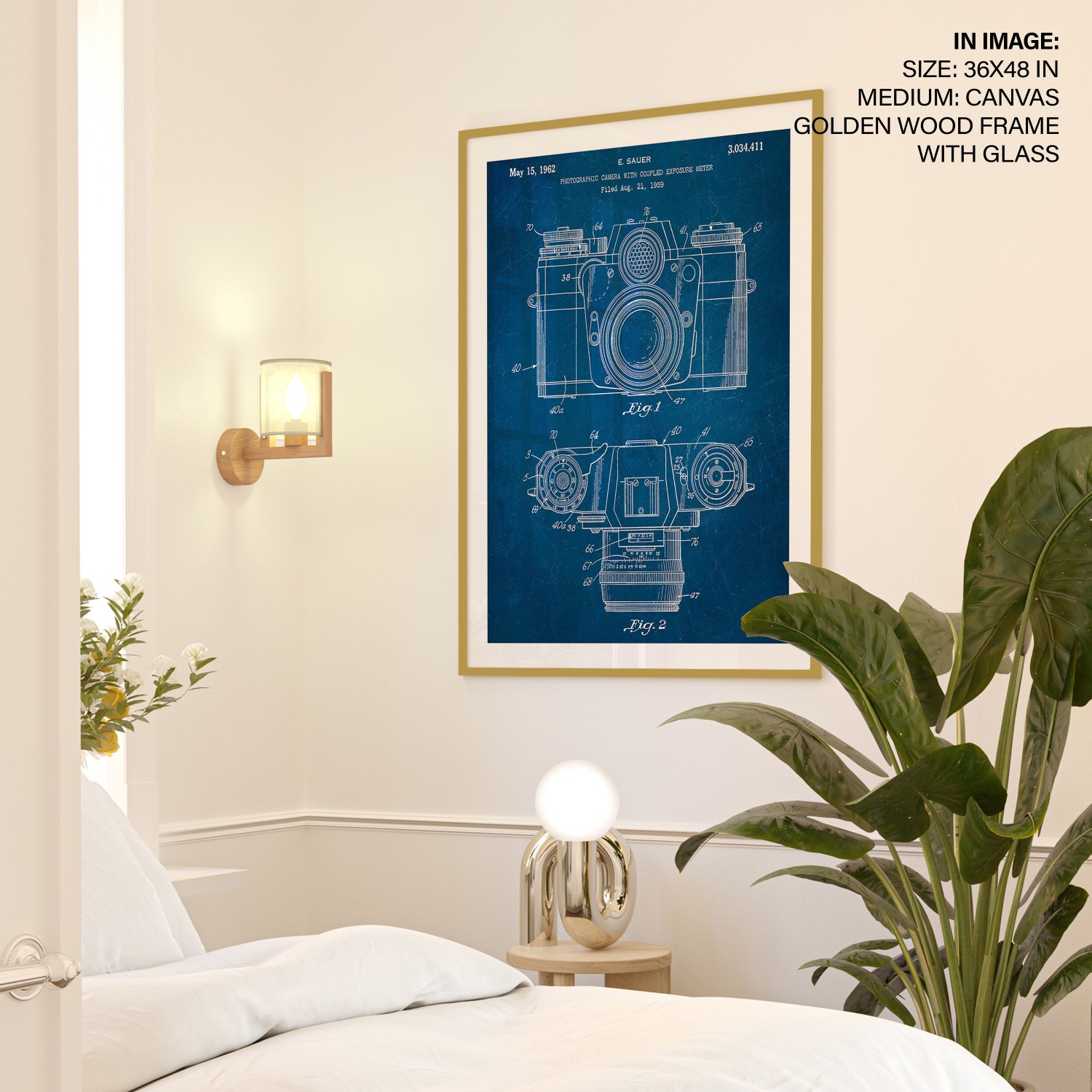 Camera 1959 blueprint - Wall Art Decor, Framed Painting, Home Decor ...