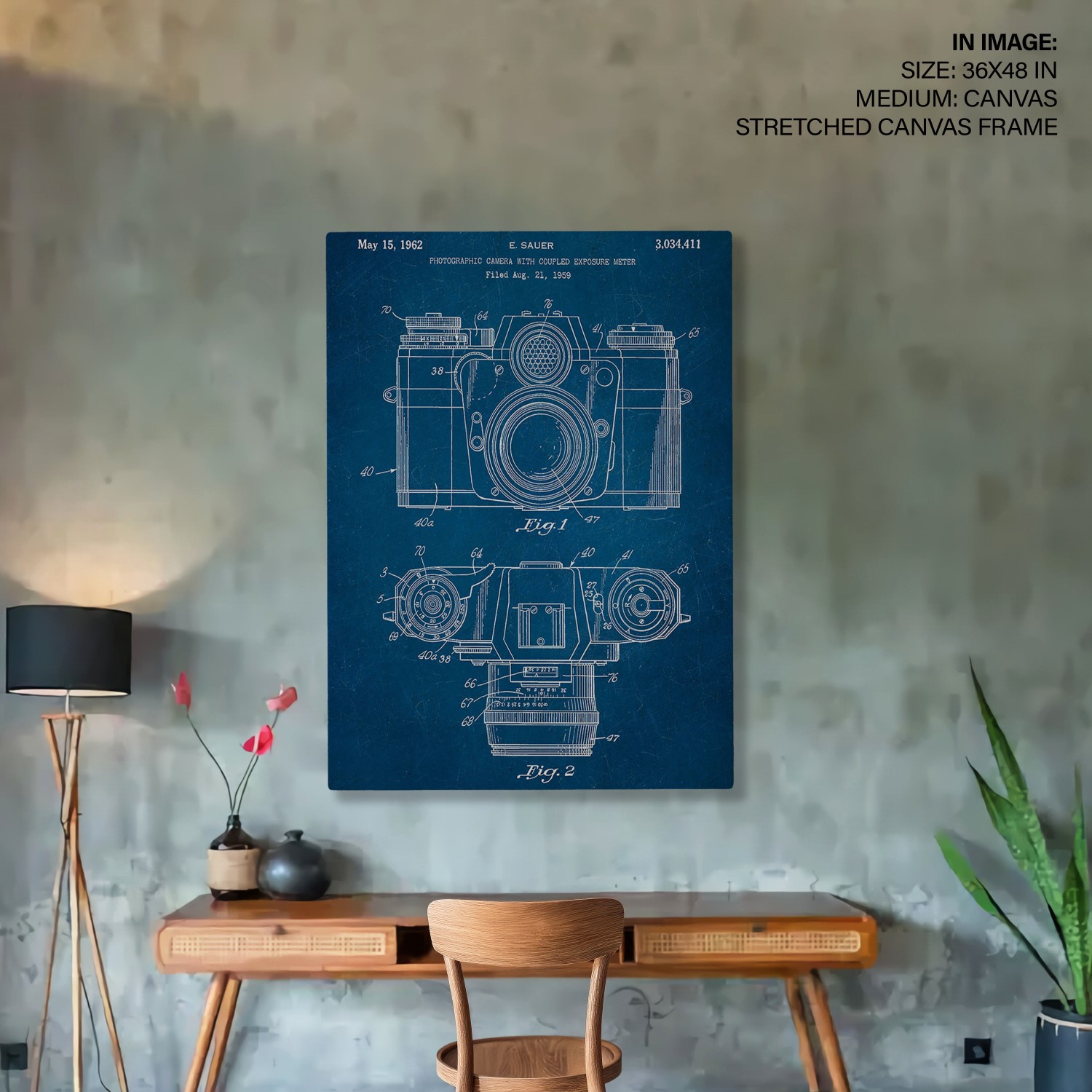 Camera 1959 blueprint - Wall Art Decor, Framed Painting, Home Decor ...