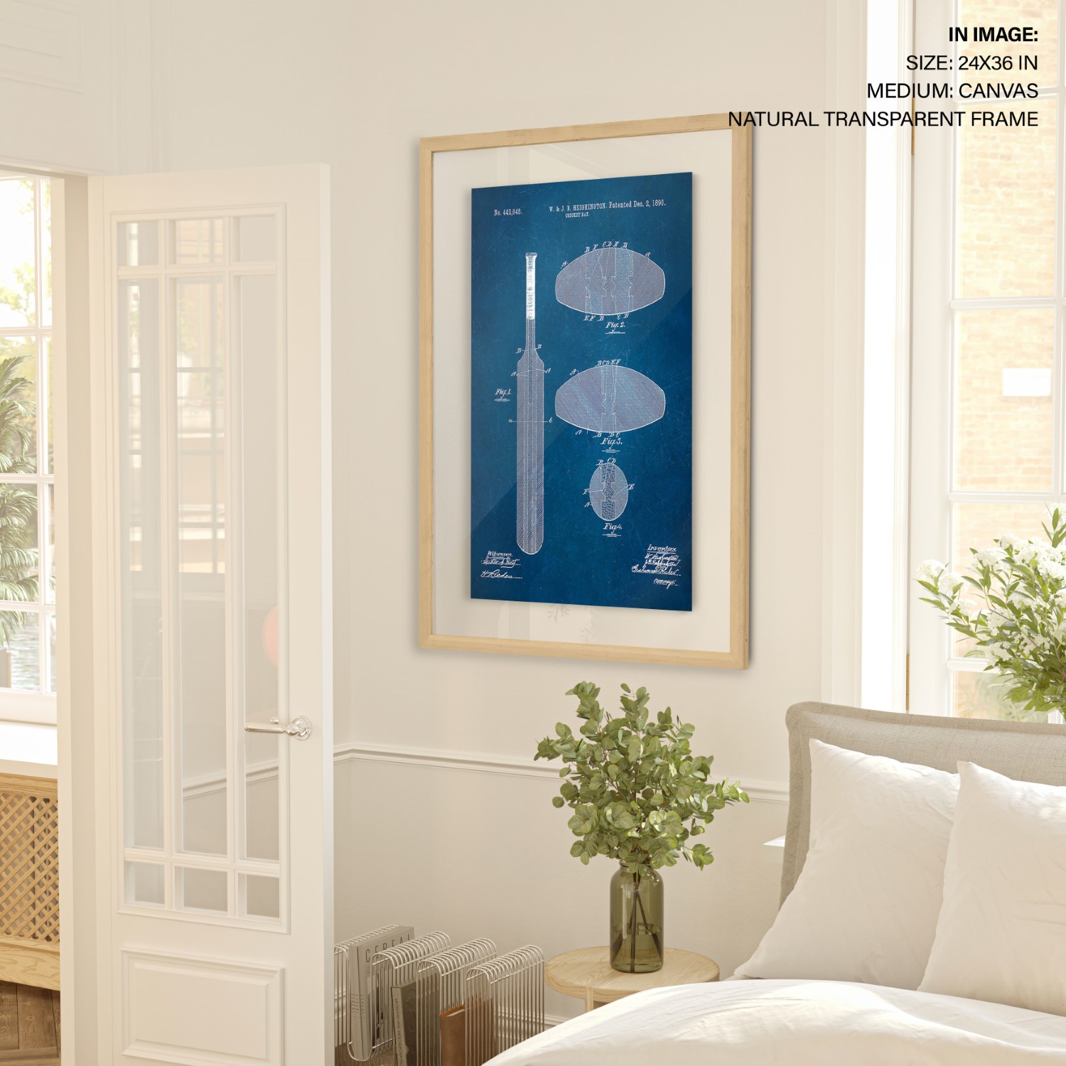 Cricket bat 1890 blueprint - Wall Art Decor, Framed Painting, Home ...