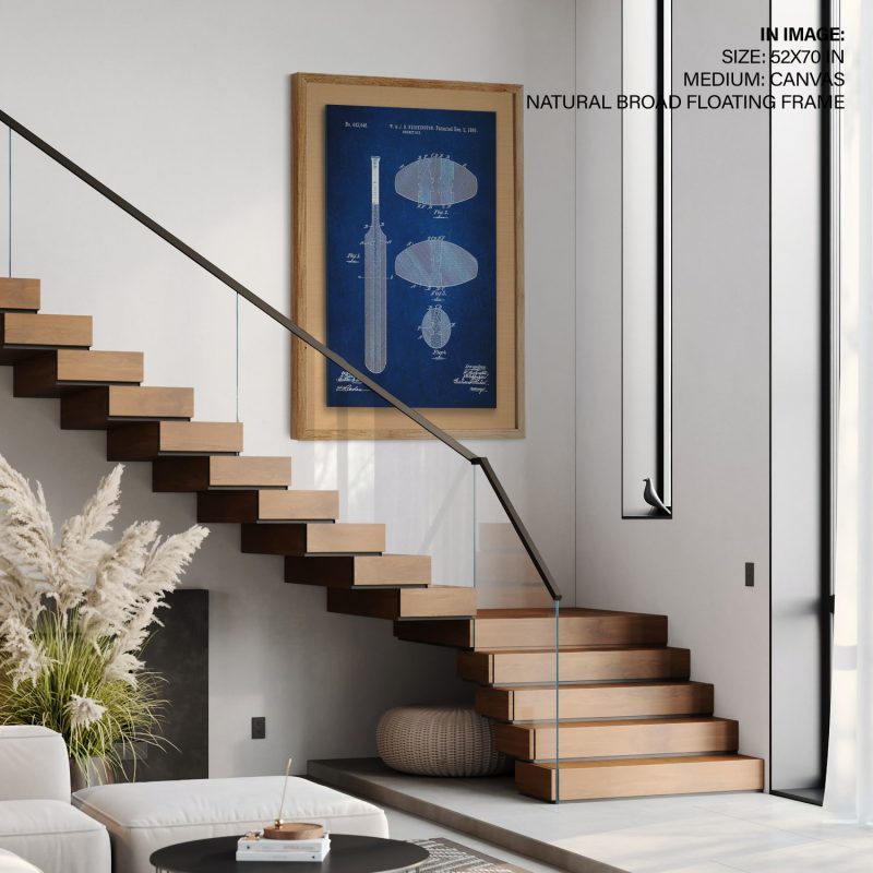 Cricket bat 1890 blueprint - Wall Art Decor, Framed Painting, Home ...