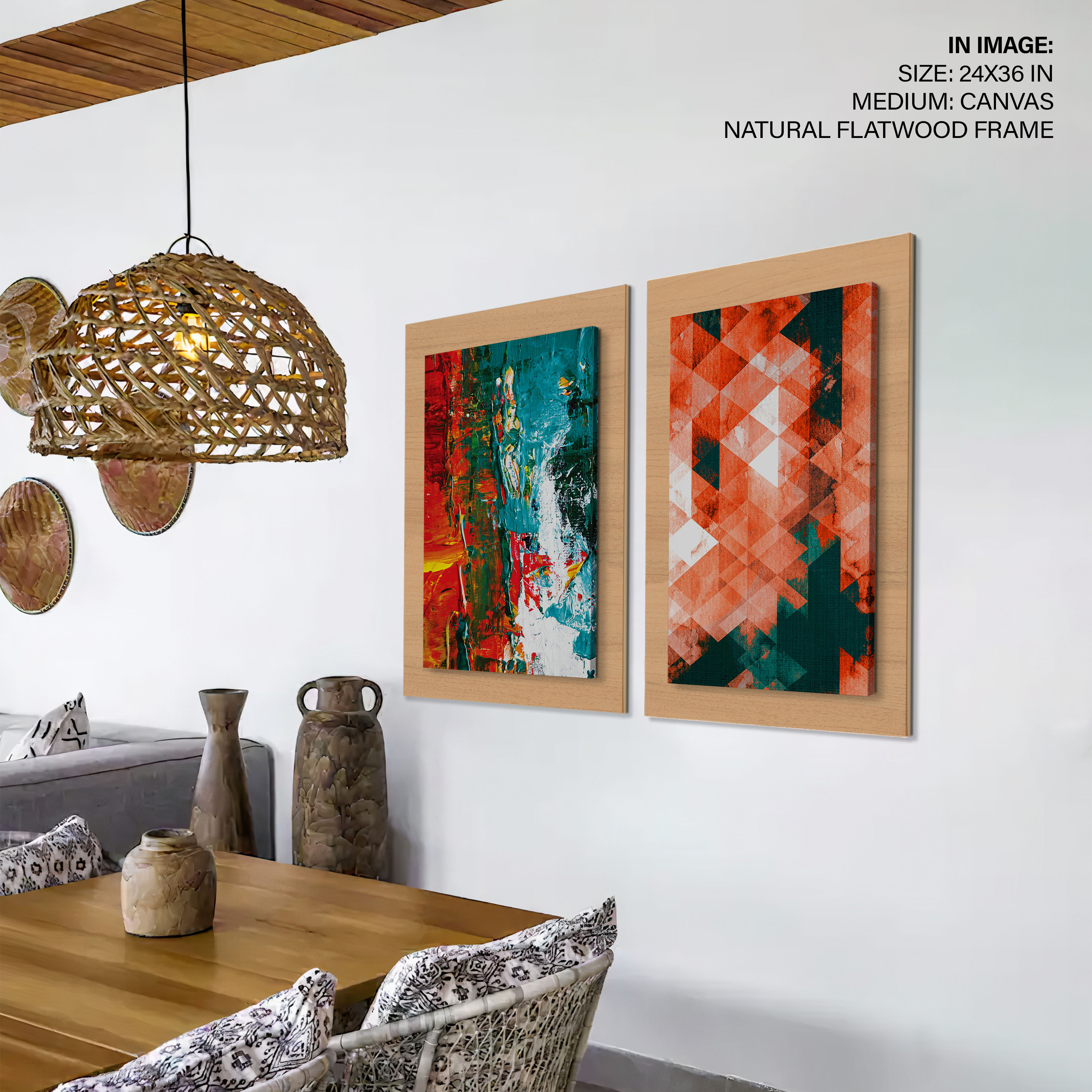 Set of 2 abstract - Wall Art, Hanging Wall Decor, Home Decor - BestOfBharat