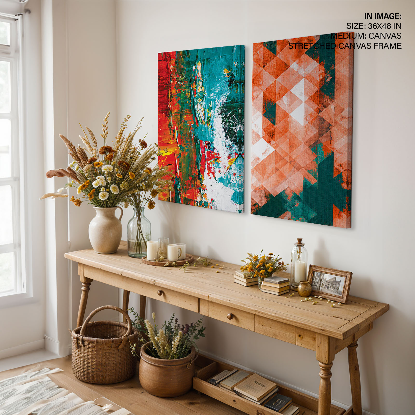 Set of 2 abstract - Wall Art, Hanging Wall Decor, Home Decor - BestOfBharat