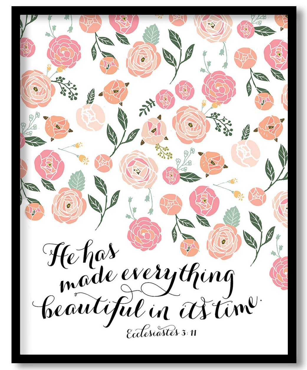 Bible verse art print framed art wall decor scripture Christian verses ...