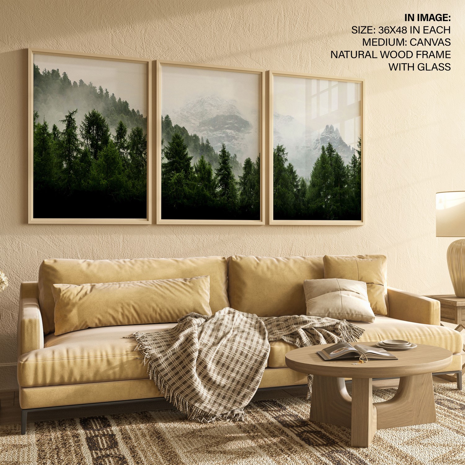 Forest Framed Wall Art (Set of 3), Nature Art, Modern Art - Choose Size ...